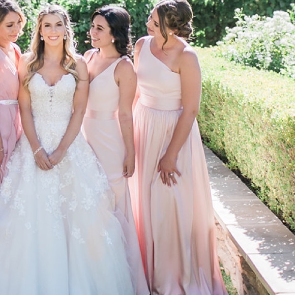 Vera Wang | Dresses | Vera Wang White Collection Blush Bridesmaid Gown ...